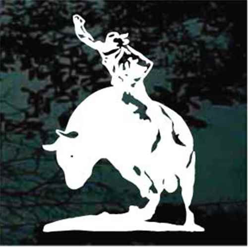 One-Handed Bull Rider Car Decals & Window Stickers | Decal Junky