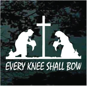Cowboy Cowgirl Every Knee Shall Bow Decal & Window Sticker