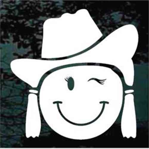 Winking Cowgirl Decal & Winking Cowgirl Window Sticker
