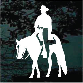 Cowboy On Horseback Car Decals & Window Stickers | Decal Junky