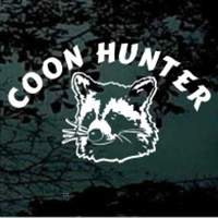 Raccoon Coon Hunter Car Window Decals Customized | Decal Junky