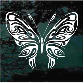 Beautiful Ornamental Tribal Butterfly Decal | Decal Junky