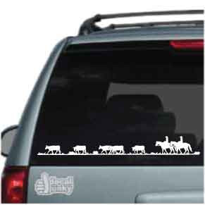Horses Driving Cattle Decals & Car Window Stickers | Decal Junky