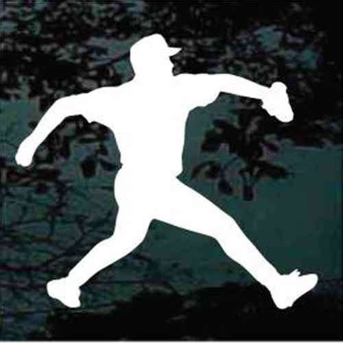 Pitcher Throwing Baseball Decals Stickers for Cars Trucks Windows