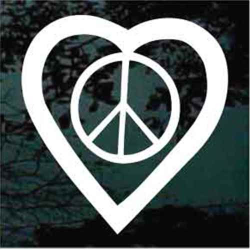 Peace Sign Heart Decals & Window Stickers