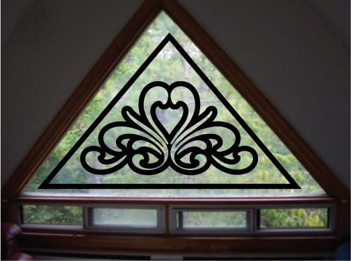 Decorative Fleuron Triangle Window Decals | Decal Junky