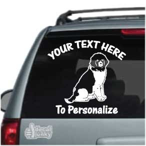 Newfoundland Dog Sitting Decals & Window Stickers | Decal Junky