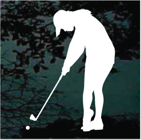 Lady Golfer Golfing Car Decals & Window Stickers | Decal Junky