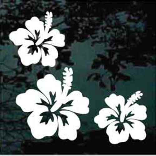 Decal Junky Stick 'Em Up! - Three Hibiscus Corner Decals