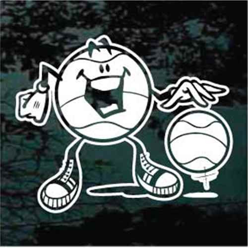 Dribbling Basketball Cartoon Car Decals & Window Stickers | Decal Junky