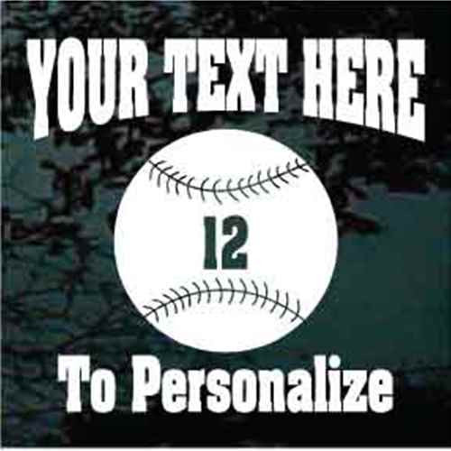 Baseball Team With Arched Bach Text Car Decals| Decal Junky