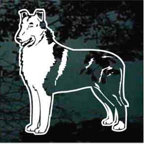Smooth Collie Standing Car Decals & Window Stickers | Decal Junky