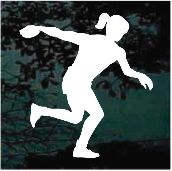 Girl Throwing Frisbee Disc Car Decals & Window Stickers | Decal Junky