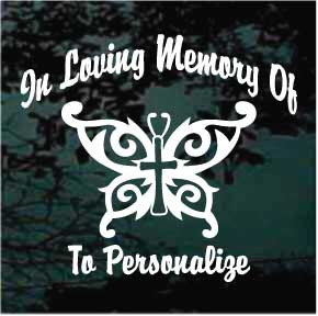 Butterfly Cross Memorial Car Decals & Stickers | Decal Junky