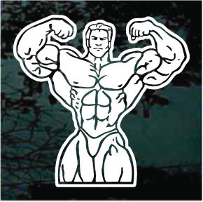 Muscular Bodybuilder Car Decals & Window Stickers | Decal Junky
