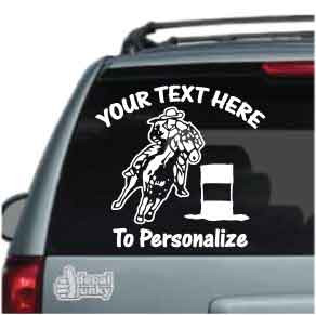 Detailed Female Barrel Racing Car Decals & Stickers | Decal Junky
