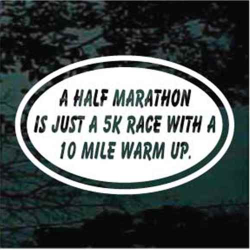 Half Marathon Warm-Up Car Decals & Window Stickers | Decal Junky