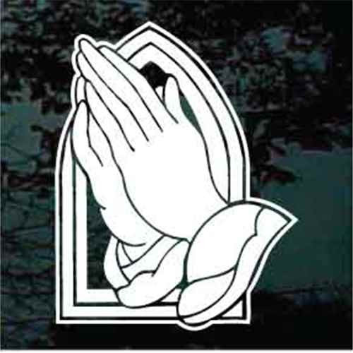 Hands Held In Prayer Car Window Decals & Stickers | Decal Junky
