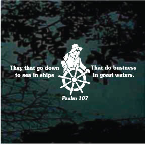 Boat Captain Psalm 107 Scripture Decals Window Stickers - Decal Junky