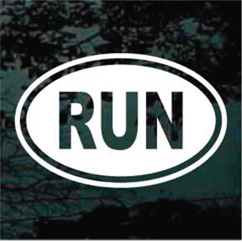 Run Oval Car Car Decals & Window Stickers | Decal Junky