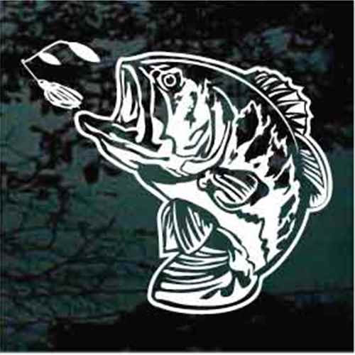 Bass Fish Chasing Lure Decals Stickers for Cars Trucks Windows