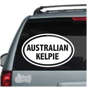 Australian Kelpie Oval Car Decals & Window Stickers | Decal Junky