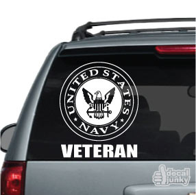 Navy Veteran Car Window Decals & Stickers | Decal Junky