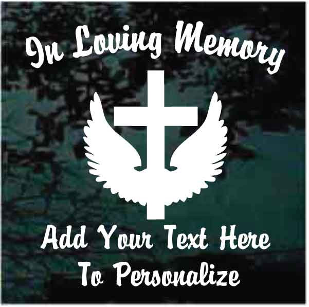 Angel Wings Cross Memorial Decals & Stickers | Decal Junky