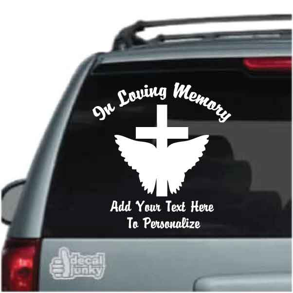 Cross With Angel Wings Memorial Decals & Stickers | Decal Junky