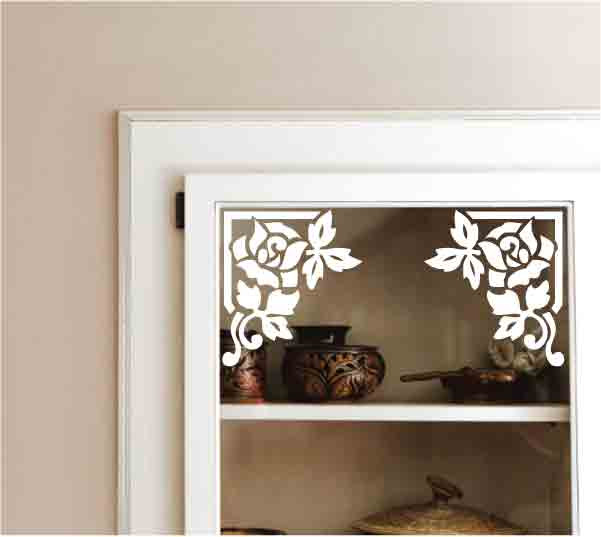 Decorative Flower Corner Decals & Window Stickers | Decal Junky