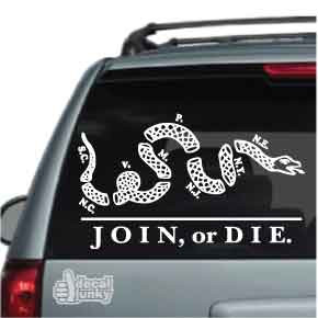 Join Or Die Decals Stickers for Cars Trucks Windows