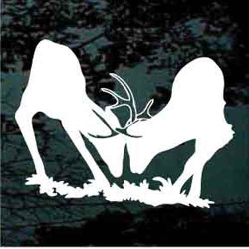 Deer Decals - Two Bucks Fighting - DecalJunky