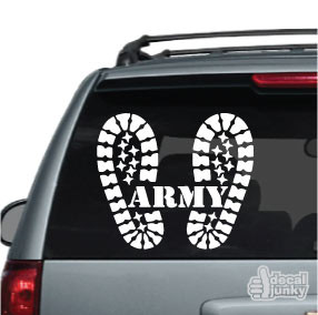 Army Combat Boot Prints Car Window Decals & Stickers | Decal Junky