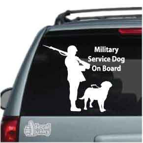 Military Soldier Labrador Service Dog On Board Decals | Decal Junky