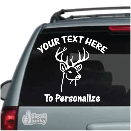 Outline Deer Head Car Decals & Window Stickers | Decal Junky