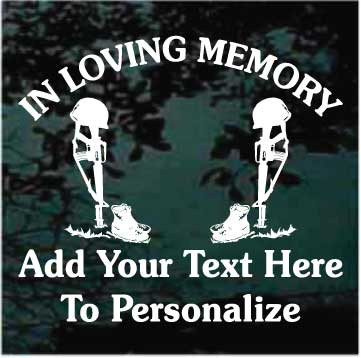 Two Soldier M16 Memorial Car Window Decals | Decal Junky