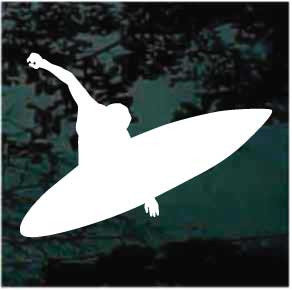 Surfer Riding Surfboard Decal & Window Sticker
