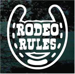 Rodeo Rules Horseshoe Decal & Window Sticker | Decal Junky