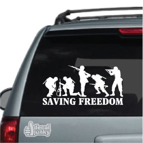 Saving Freedom Soldiers Car Window Decals & Stickers | Decal Junky