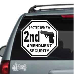 Protected By 2nd Amendment Security Window Decals | Decal Junky
