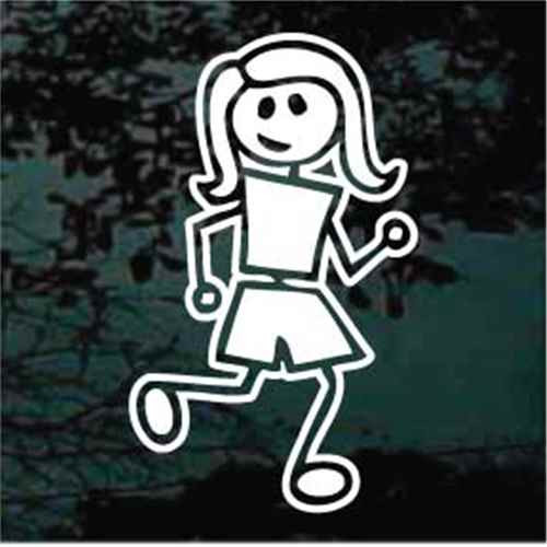Stick Family Girl Runner Car Decals & Window Stickers | Decal Junky