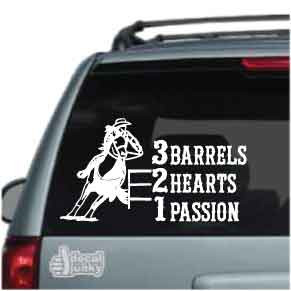 Barrel Racing 3 Barrels 2 Hearts 1 Passion Decals & Stickers | Decal Junky