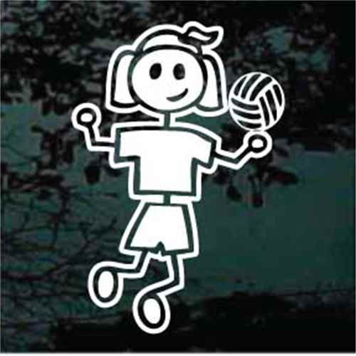 Stick Family Volleyball Girl Decals & Car Window Stickers | Decal Junky