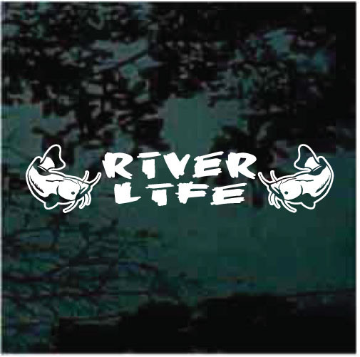 River Life Catfish Decals Stickers for Cars Trucks Windows