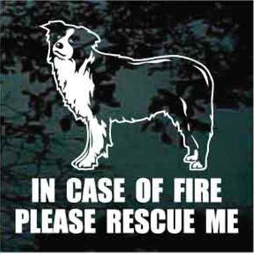 Fire Rescue Border Collie Car Decals & Window Stickers | Decal Junky