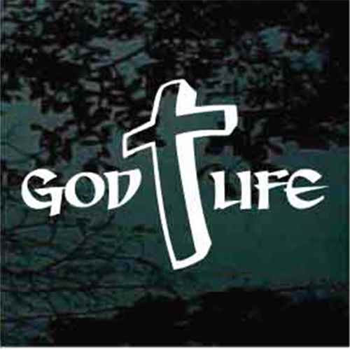 Cross God Life Car Window Decals & Stickers | Decal Junky