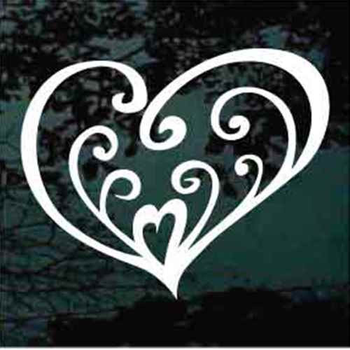 Heart Inside Heart Decals Stickers for Cars Trucks Windows
