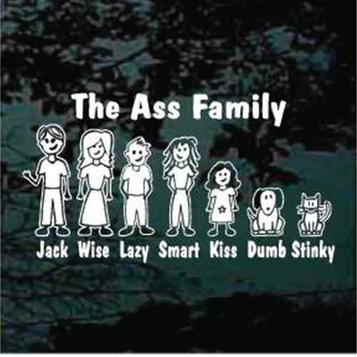 Ass Family Custom Car Decals Vinyl Window Stickers | Decal Junky