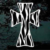 Zebra Design Christian Cross Decals & Window Stickers | Decal Junky