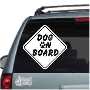 Dog On Board Sign Decals & Car Window Stickers | Decal Junky